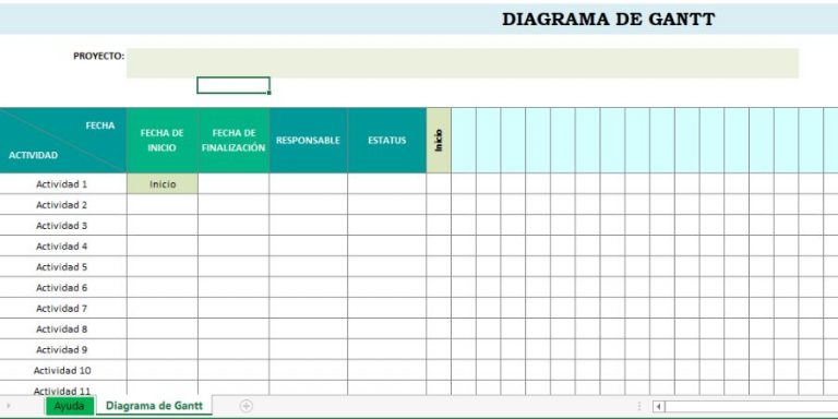 Plantilla Excel para Diagrama de Gantt (Descarga Gratis) ️