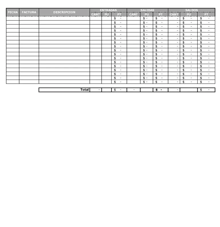 Plantilla Excel para Kardex (Descarga Gratis) ️